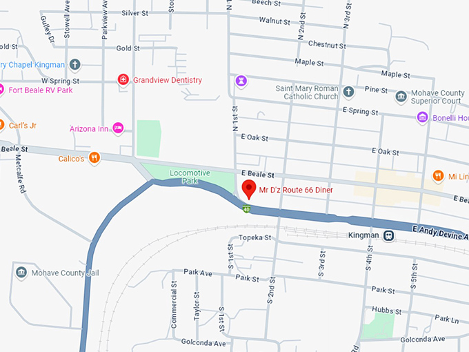 16. mr d'z route 66 diner map