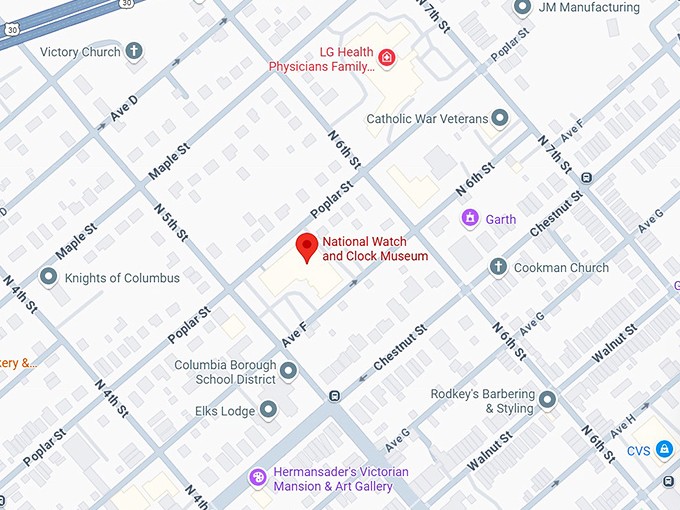 16. national watch and clock museum map