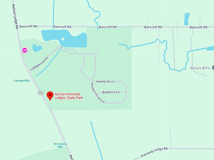 16. nelson kennedy ledges state park map