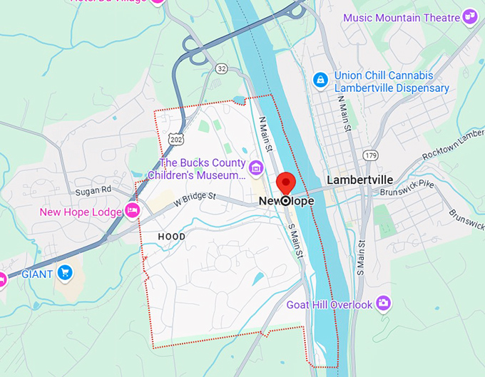 16. new hope, pa map