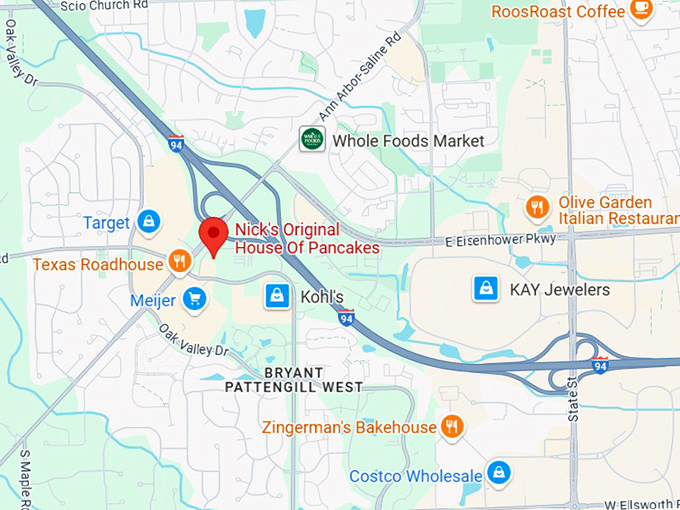 16. nick's original house of pancakes map