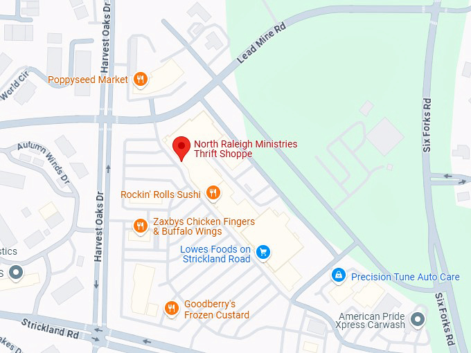 16. north raleigh ministries thrift shoppe map