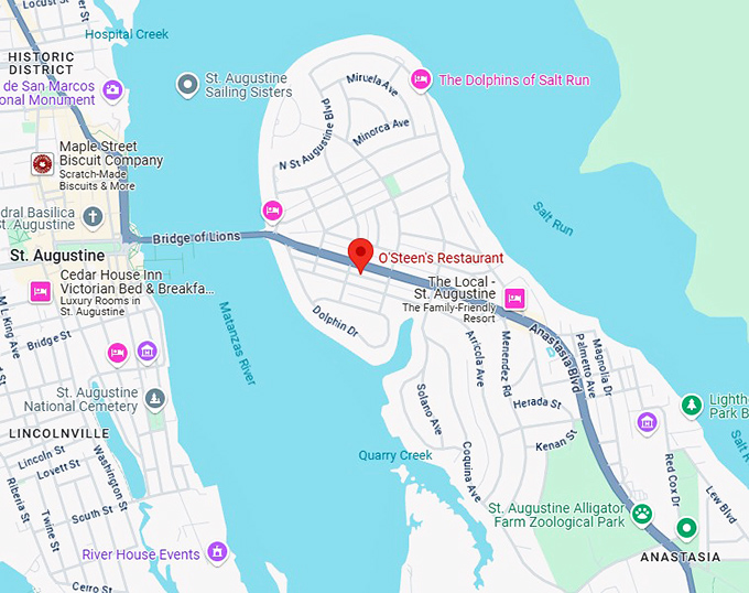 16. o'steen's restaurant map