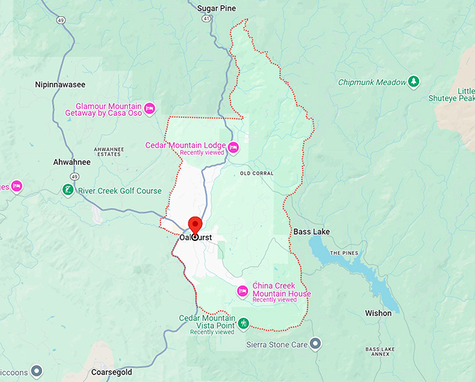 16. oakhurst, ca map