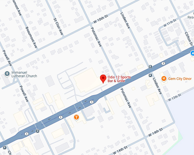 odis 12 sports bar & grille map
