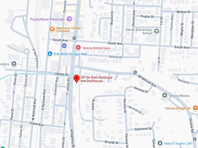 16. off the rails barbeque and drafthouse map