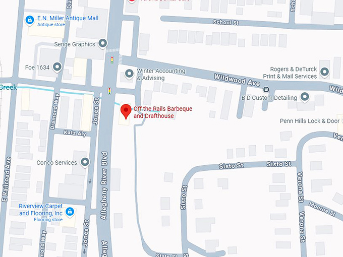 16. off the rails barbeque and drafthouse map