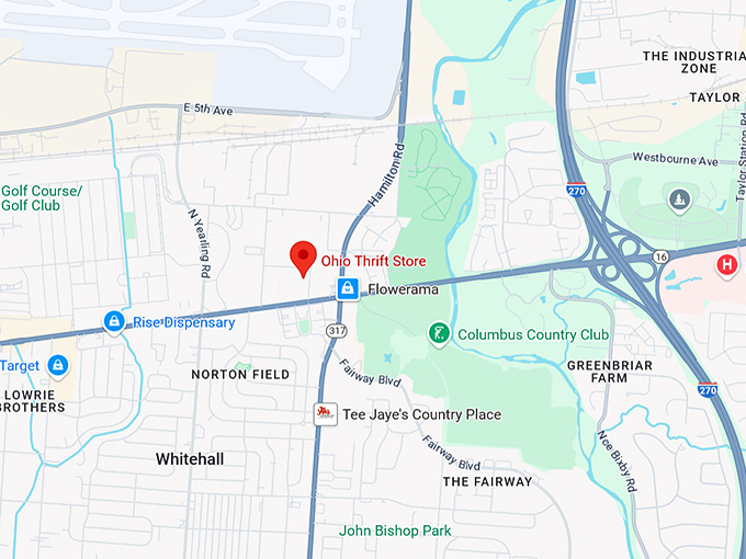 16. ohio thrift store (4618 e broad st) map