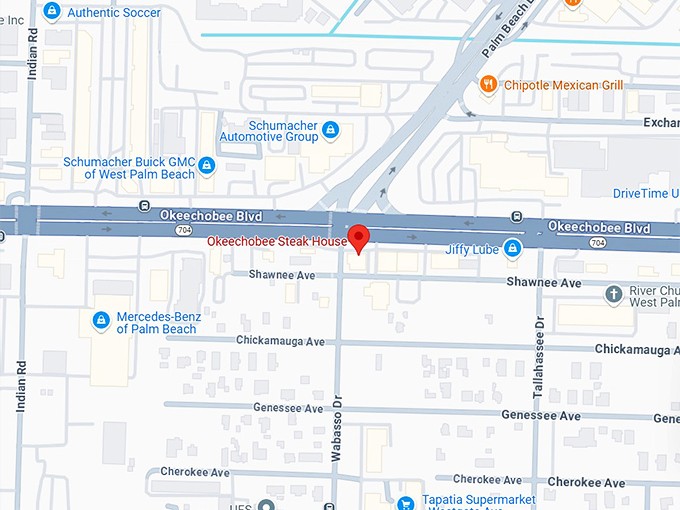 16. okeechobee steak house map