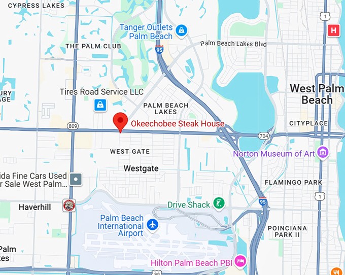 okeechobee steak house map