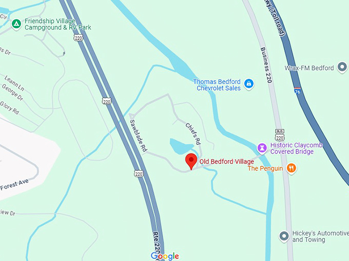 16. old bedford village map