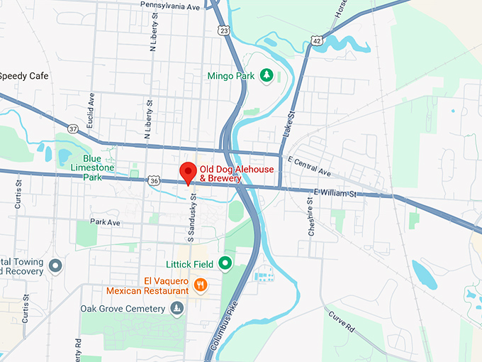 16. old dog alehouse & brewery map