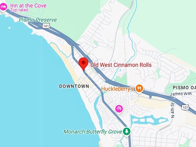 16. old west cinnamon rolls map