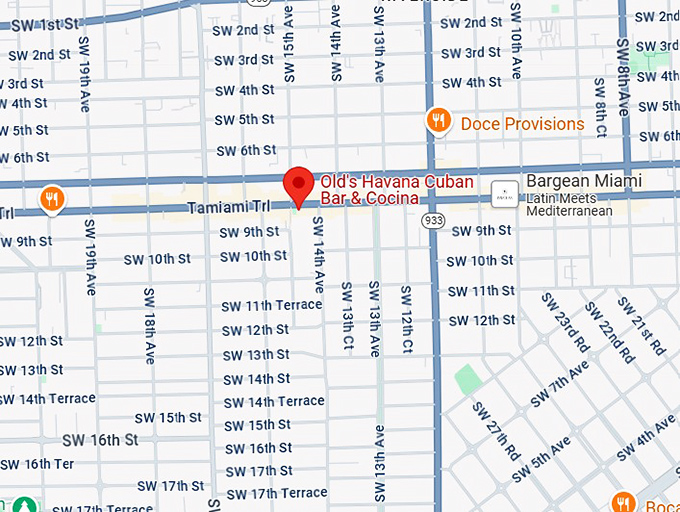 16. old's havana cuban bar & cocina map