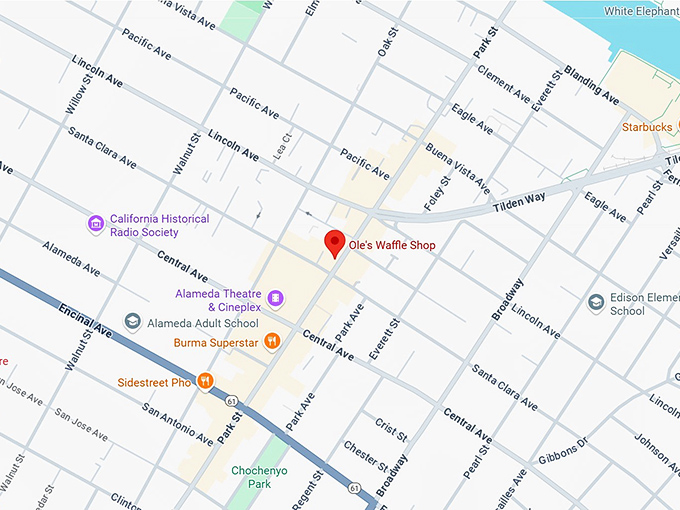 16. ole's waffle shop map