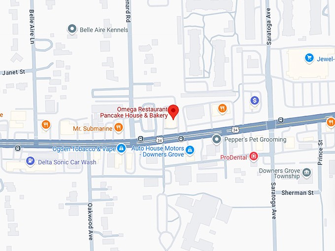 16. omega restaurant pancake house & bakery map