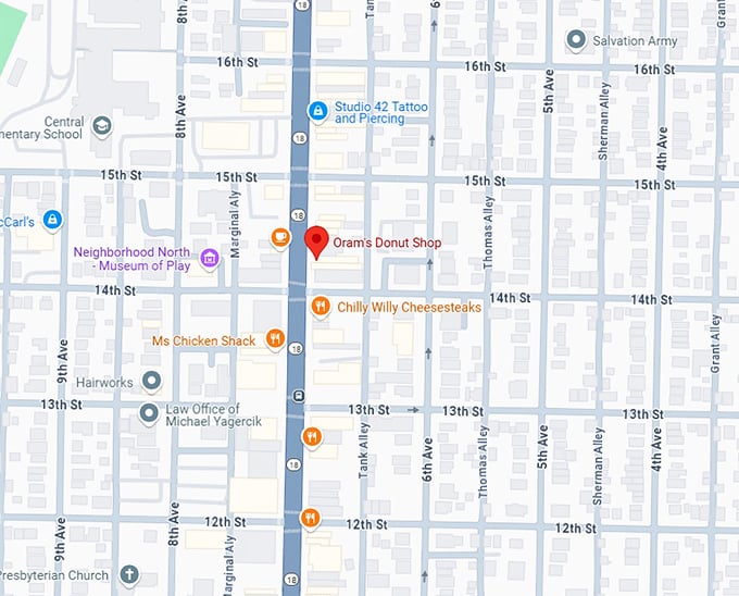 16. oram's donut shop map