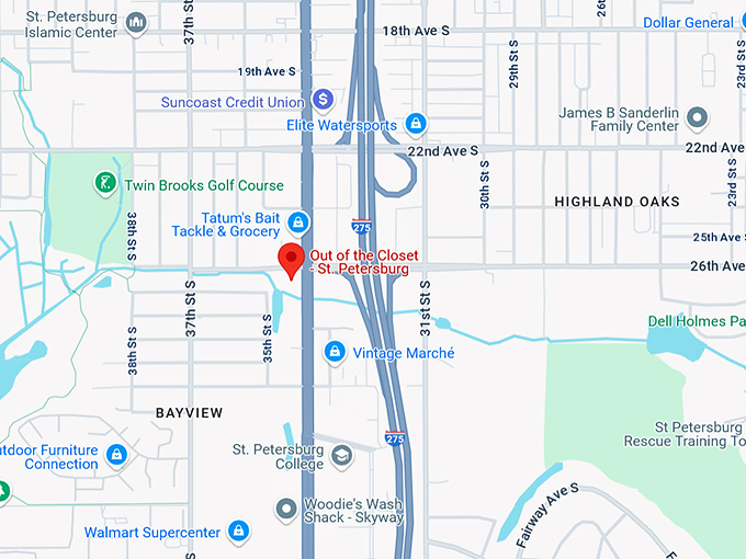 16. out of the closet thrift store map