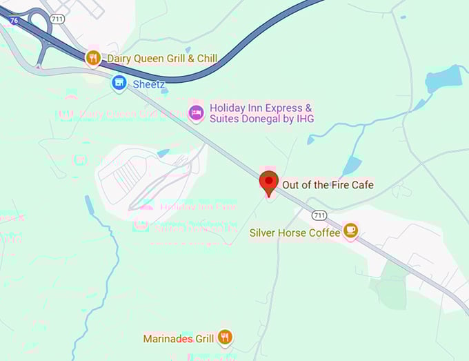 16. out of the fire cafe map