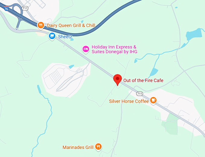 16. out of the fire cafe map