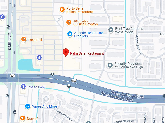 16. palm diner restaurant map