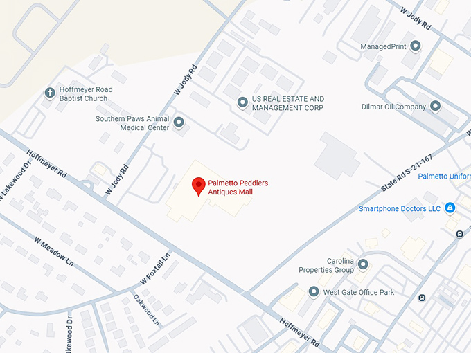 16. palmetto peddlers antiques mall map