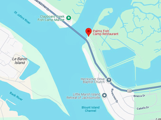 16. palms fish camp restaurant map