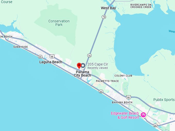 16. panama city beach map