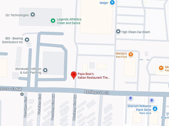 papa bear's italian restaurant the pizza oven map