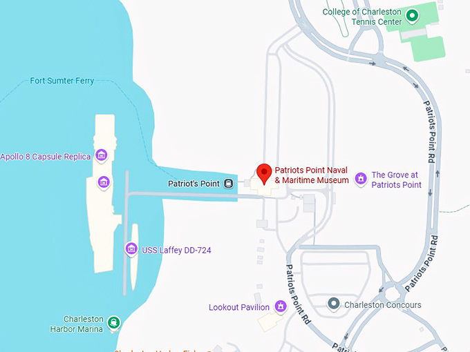 16. patriots point naval & maritime museum map