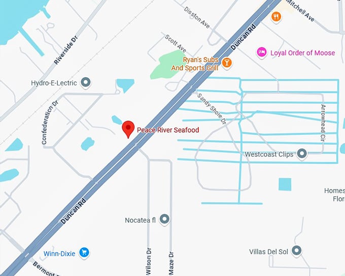 16. peace river seafood map