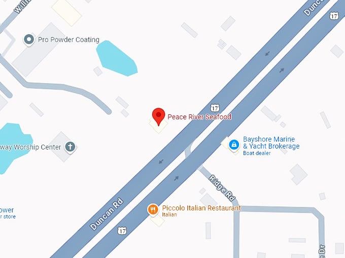 peace river seafood map