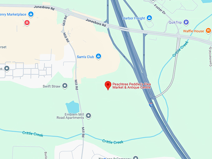 16. peachtree peddler's flea market & antique centre map
