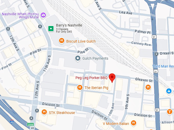 16. peg leg porker bbq map