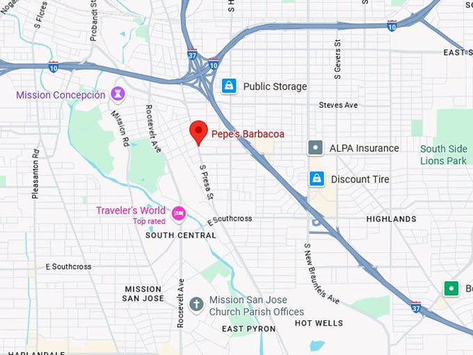 16. pepe's barbacoa map