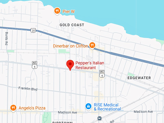 16. peppers italian restaurant map