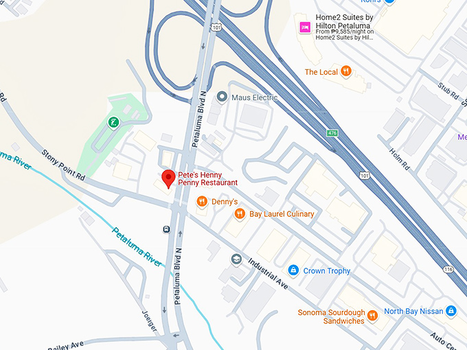 16. pete's henny penny restaurant map