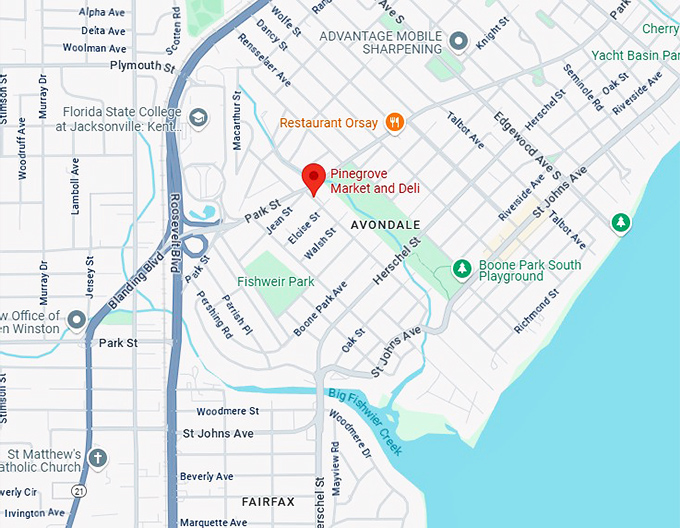 16. pinegrove market and deli map