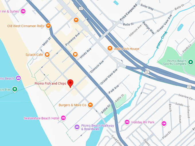 16. pismo fish and chips map