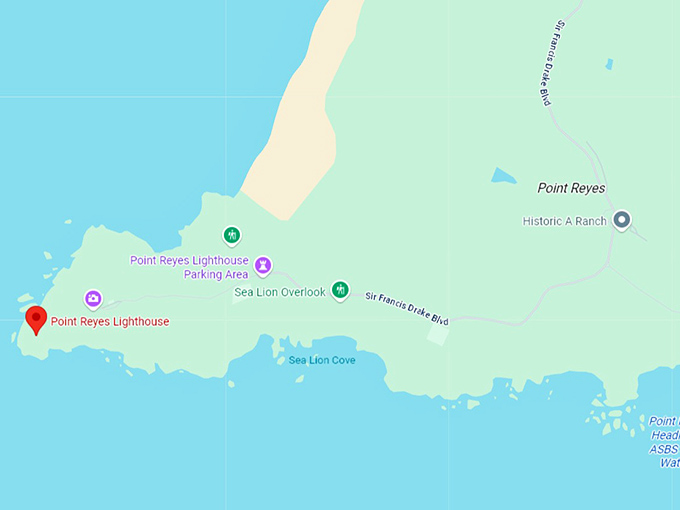 16. point reyes lighthouse map