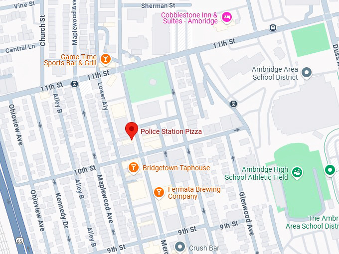 16. police station pizza map