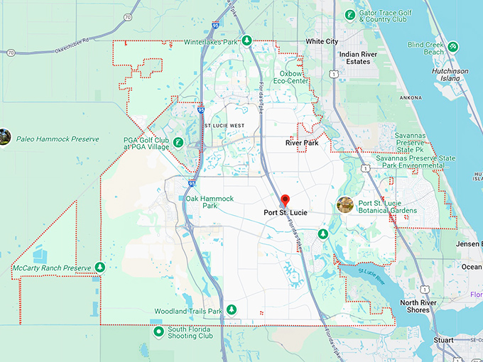 16. port st. lucie, fl map