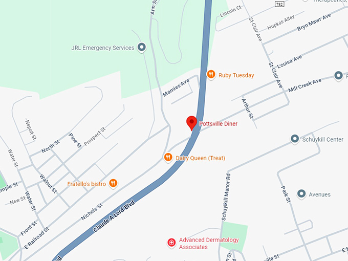 16. pottsville diner map