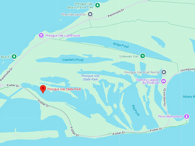 16. presque isle state park map