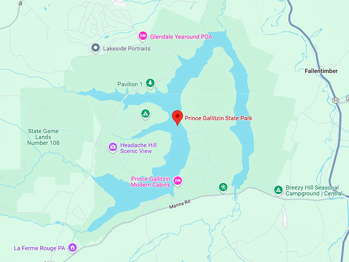 16. prince gallitzin state park map