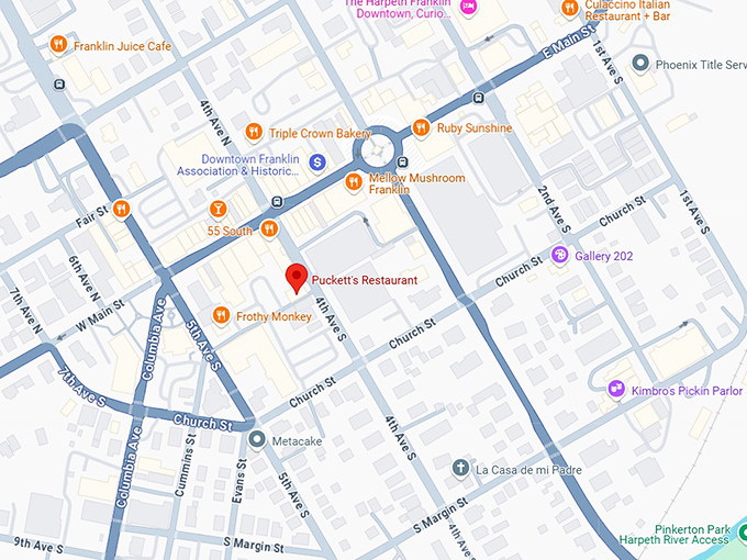 16. puckett's restaurant map