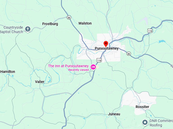 16. punxsutawney map