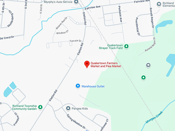 quakertown farmers market and flea market map