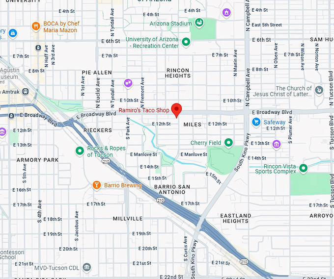 16. ramiro&rsquo;s taco shop map