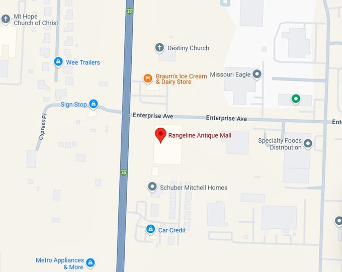 16. rangeline antique mall map